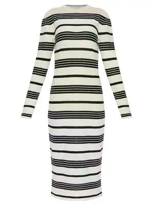 Moncler Cotton-blend Midi Dress - White