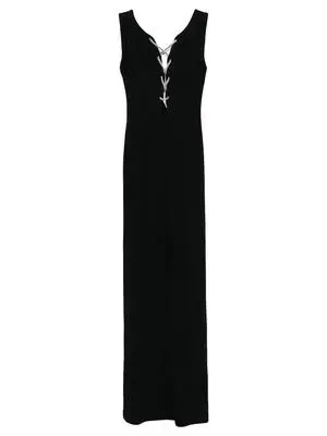 Givenchy Lace-up Embellished Gown - Black