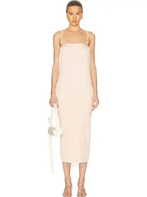JIL SANDER Beaded Rib Knit Dress - Pink Salt