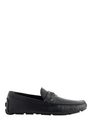 Gucci Gg Leather Driver Loafers - Black