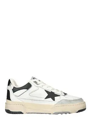GOLDEN GOOSE Forty2 Branded Leather And Suede Low-top Trainers - White/comb