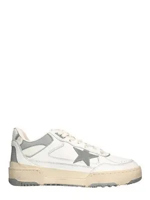 Golden Goose Forty2 Branded Leather Low-top Trainers - Beige Comb