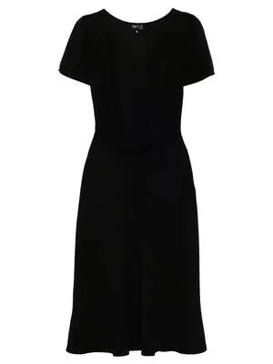 AGNÈS B. Crepe Pommier Midi Dress - Black
