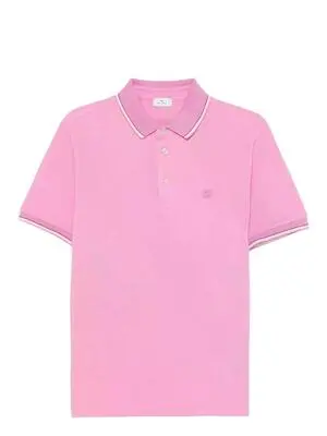 Etro Pegaso-embroidered Polo Shirt Pink