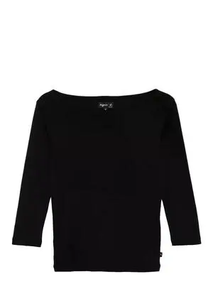 AGNÈS B. Leopard Jersey T-shirt - Black