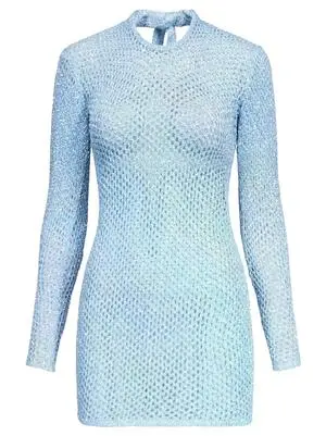 AREA Crochet Mini Dress - Blue