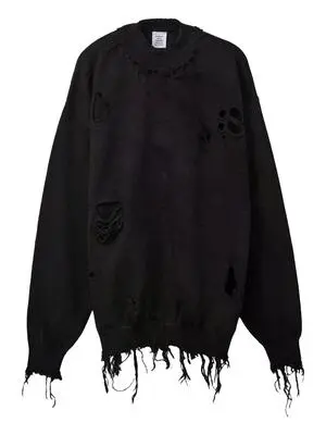 Vetements Destroyed Sweater - Black