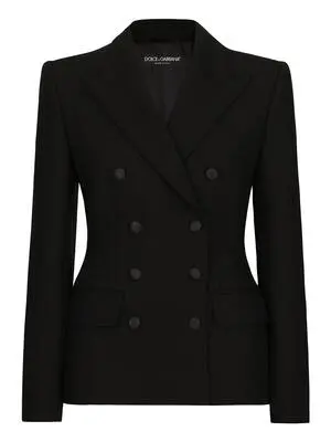 Dolce & Gabbana Double-breasted Stretch Wool Jacket - Black