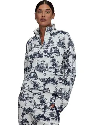 Carbon38 Carbon38 Toile Half Zip Pullover Navy Toile
