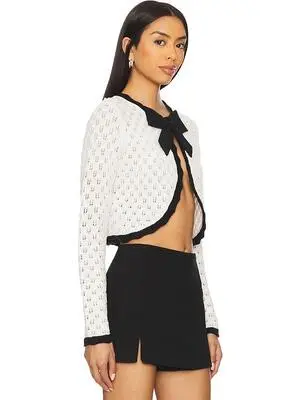 Alice + Olivia Dannie Shrug Cardigan - Soft White & Black