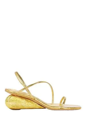 Simkhai Bridget Oyster Shell Wedge Sandal - Gold