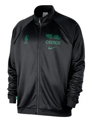 Nike Boston Celtics Club Courtside Nba Poly-knit Track Jacket - Black