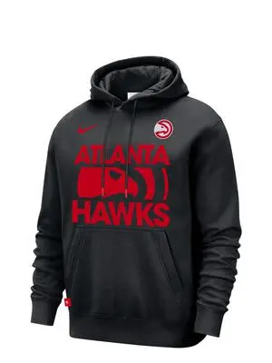 Nike Atlanta Hawks Club Courtside Nba Pullover Hoodie - Black