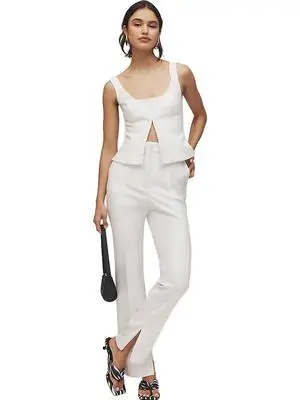 Acler High-rise Split-hem Pants - Ivory