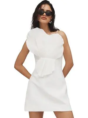 Acler Milston Sculptural Pleated Mini Dress - Ivory