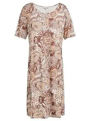 CAMICETTASNOB Mini Flared Paisley-print Dress - Brown