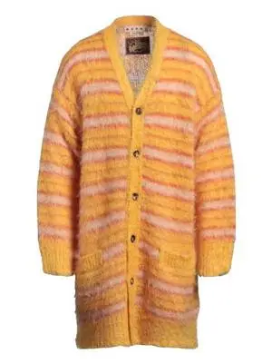 Marni Mohair Blend Striped Cardigan - Orange