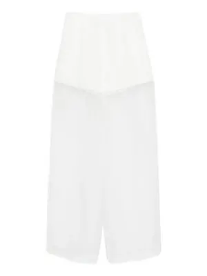 FORTE_FORTE Sheer Palazzo Pants - White