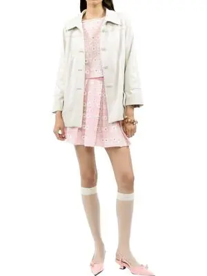 Anna Sui Faux Suede Collared Coat - Cream