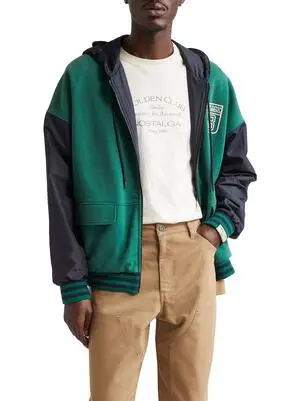 GOLDEN GOOSE Gender Inclusive Reversible Full-zip Hoodie - Hunter Green/ Sky Captain