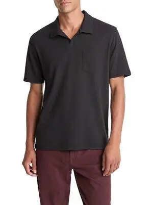Vince Johnny Collar Polo - Black