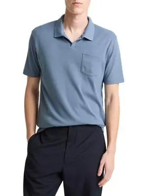Vince Johnny Collar Polo - Uniform Blue