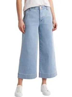 Wit & Wisdom Skyrise Crop Wide Leg Jeans - Light Blue