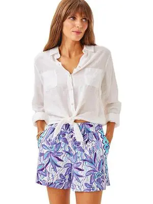 LILLY PULITZER Lilly Pulitzer 5' Bal Harbour Short Tropicalia Purple Elephant In The Bloom Engineered Bottom