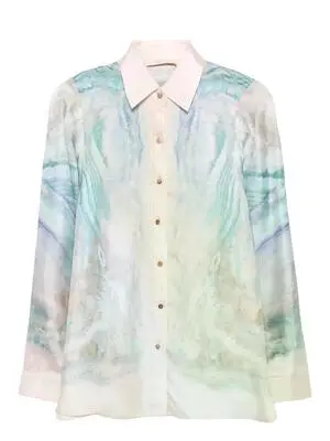 Zimmermann The Illuminate Graphic Print Shirt - Blue