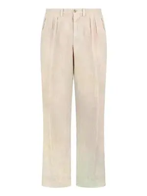 Boglioli Pleat-detail Linen Trousers - Neutrals