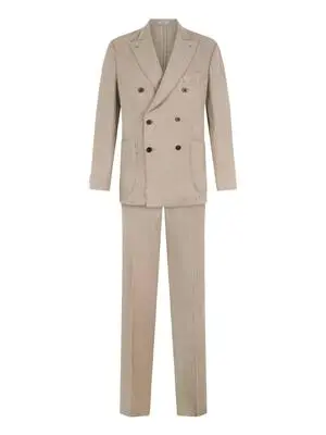 Boglioli Double-breasted Linen Suit - Neutrals