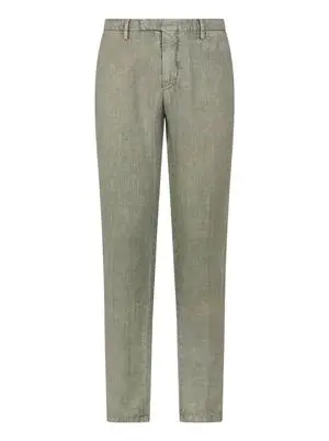 Boglioli Linen Chino Trousers - Green