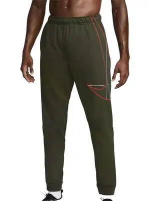 Nike Dri-fit Sequoia/picante Red Track Trousers - Green
