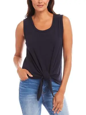 Karen Kane Tie Front Tank Top Navy