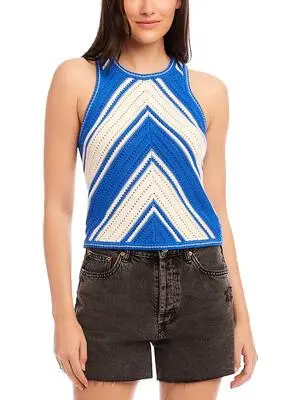 Fifteen Twenty Alice Crochet Tank Top - Blue