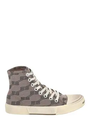 Balenciaga Paris Bb Monogram High-top Sneakers - Grey
