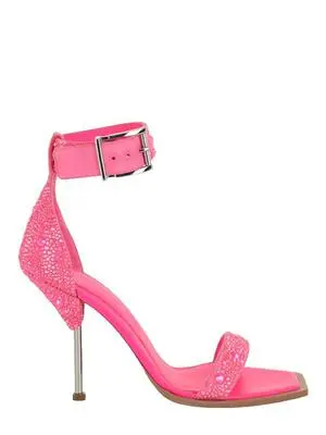 Alexander McQueen Crystal-embellished Heel Sandals - Pink/silver