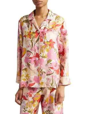 Max Mara Alan Floral Silk Twill Shirt - Pink