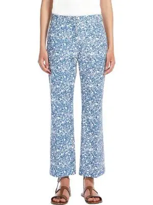 Max Mara Cadmio Floral Print Cropped Pants - Cornflower Blue