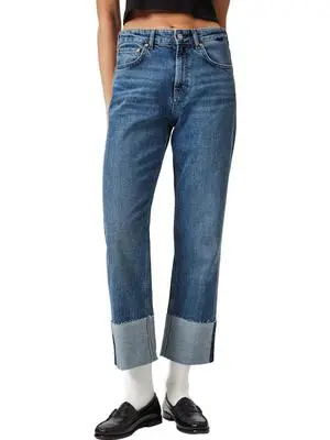 MAVI Savannah Cuff Wide Leg Jeans - Shaded Classic Blue