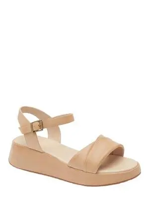 CHOCOLAT BLU Elly Platform Wedge Sandal - Sand Leather