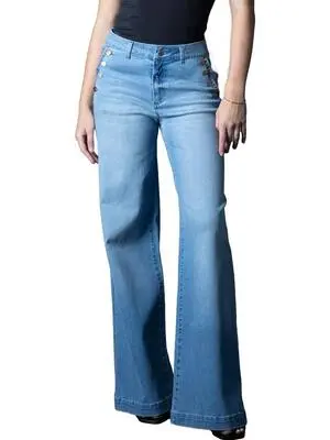 BLUE REVIVAL Selena Recycled Wide Leg Trouser - Athens