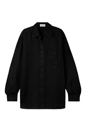 THE ROW Nesson Linen Shirt - Black
