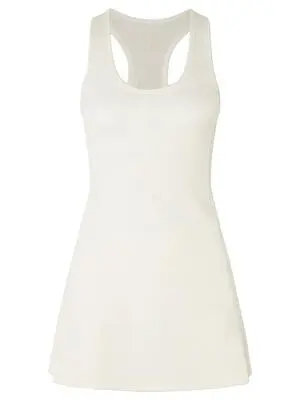 Tory Burch Mesh-trimmed Stretch-jersey Mini Dress - White