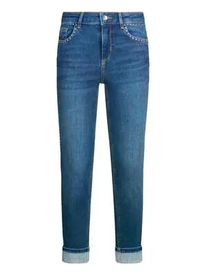 Liu Jo Stud-embellished Cropped Jeans - Blue
