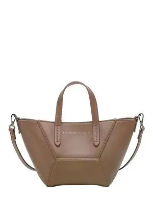 Brunello Cucinelli Leather Mini Tote - Brown