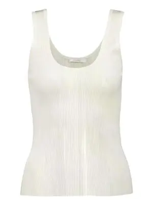 Zimmermann Ribbed Tank Top - White