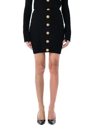 Balmain Button-up Skirt - Black