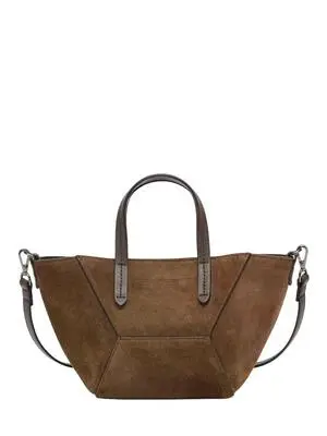 Brunello Cucinelli Mini Leather Cross Body Bag - Brown