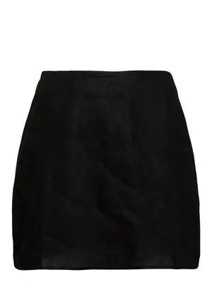 REFORMATION Veranda Linen Mini Skirt - Black